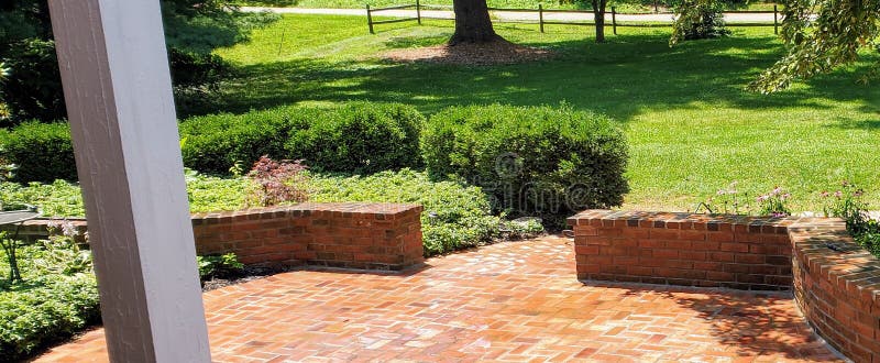 Outdoor Living Space with Beautiful Brickwork Stock Photo - Image of ...