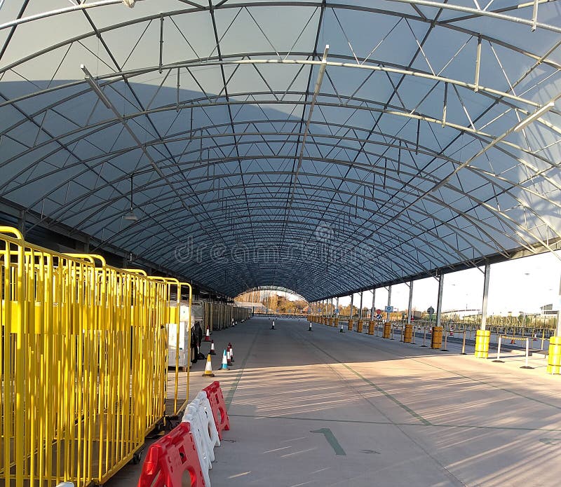 Outdoor Long Open Sided Warehouse Canopy Loading Area Editorial Image ...