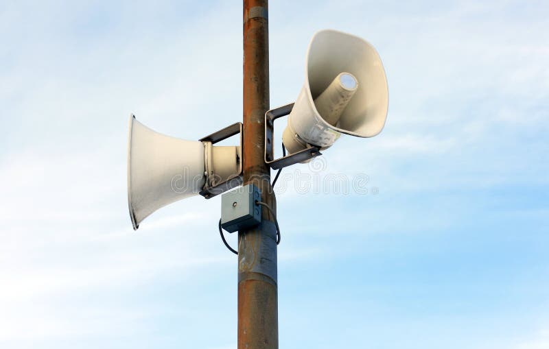 Megaphone Tower stock photo. Image of metal, message, amplifier - 2137742
