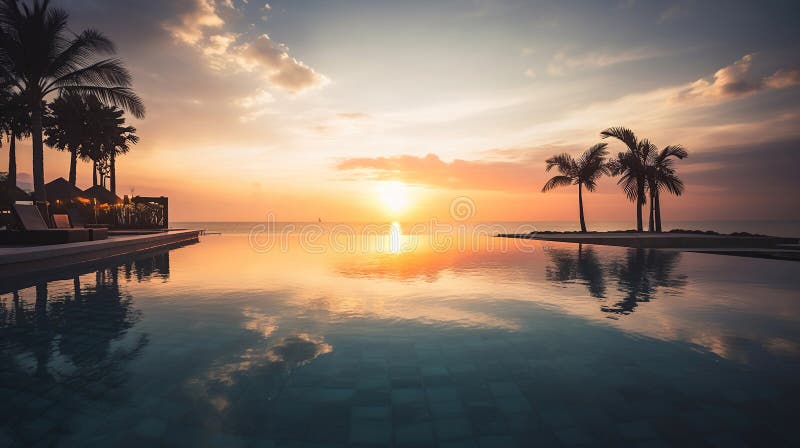 Pool Sunset Luxury Stock Illustrations – 2,049 Pool Sunset Luxury Stock ...