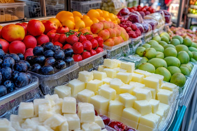 An Outdoor Market Features a Dazzling Array of Colorful Sweets and ...