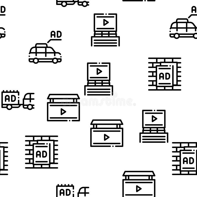 Outdoor Media Advertising Promo Icons Set Vector Stock Vector ...