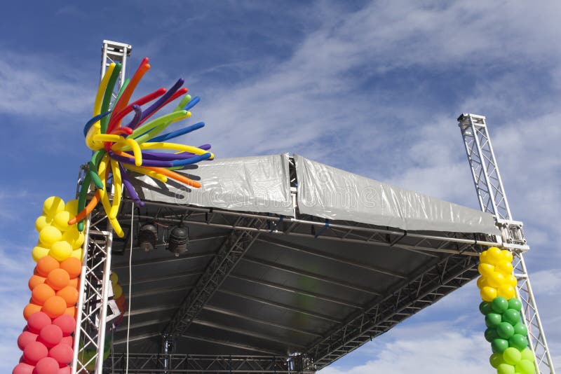 Outdoor metal frame stage stock photo. Image of business - 29016140