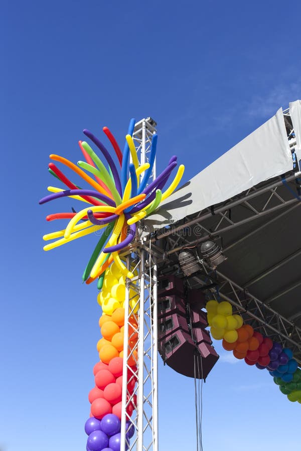 Outdoor metal frame stage stock image. Image of roof - 29016163