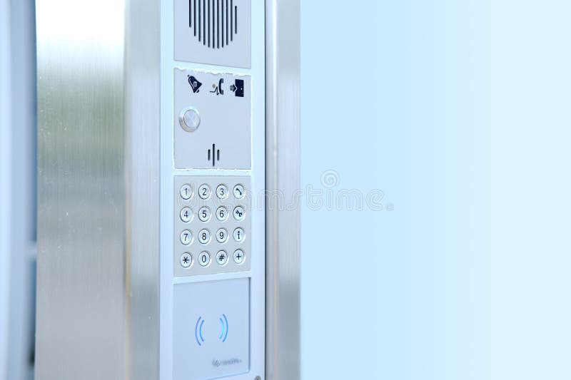 Outdoor Modern Wireless Interphone in Front of Office, Intercom To ...