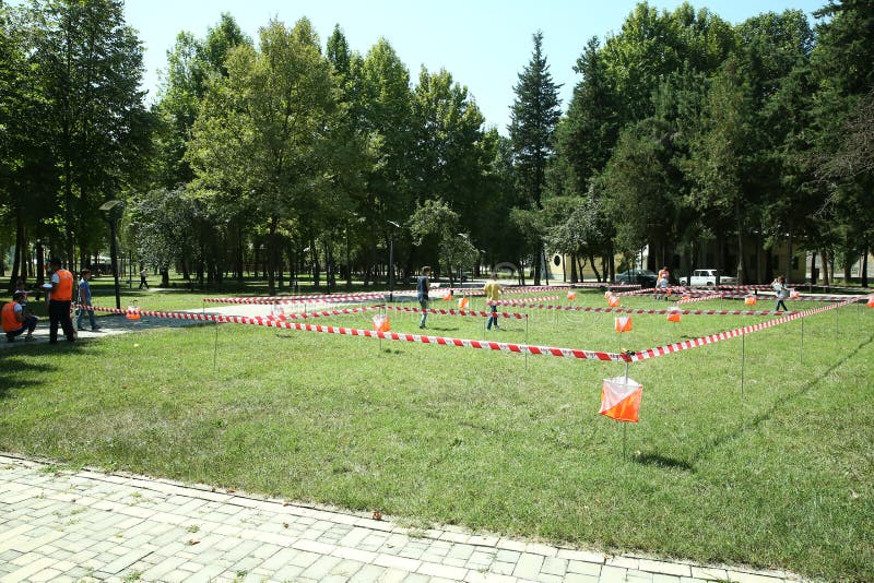Outdoor Orienteering Check Point Activity . Line at an Orienteering ...