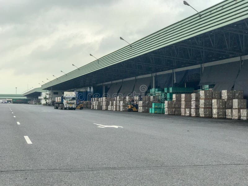 Outdoor Package in Logistic Warehouse Stock Photo - Image of packaging ...