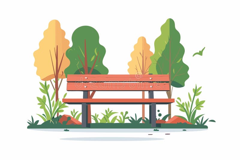 Outdoor Park Bench Isolated Vector Style Stock Vector - Illustration of ...