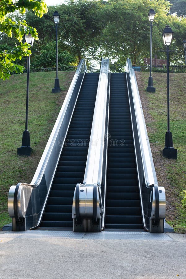 Outdoor Park Escalator stock image. Image of park, environment - 26219437