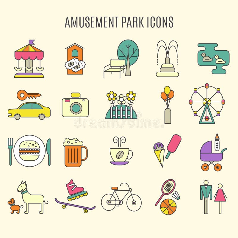Outdoor park vector icons. stock vector. Illustration of play - 59826115