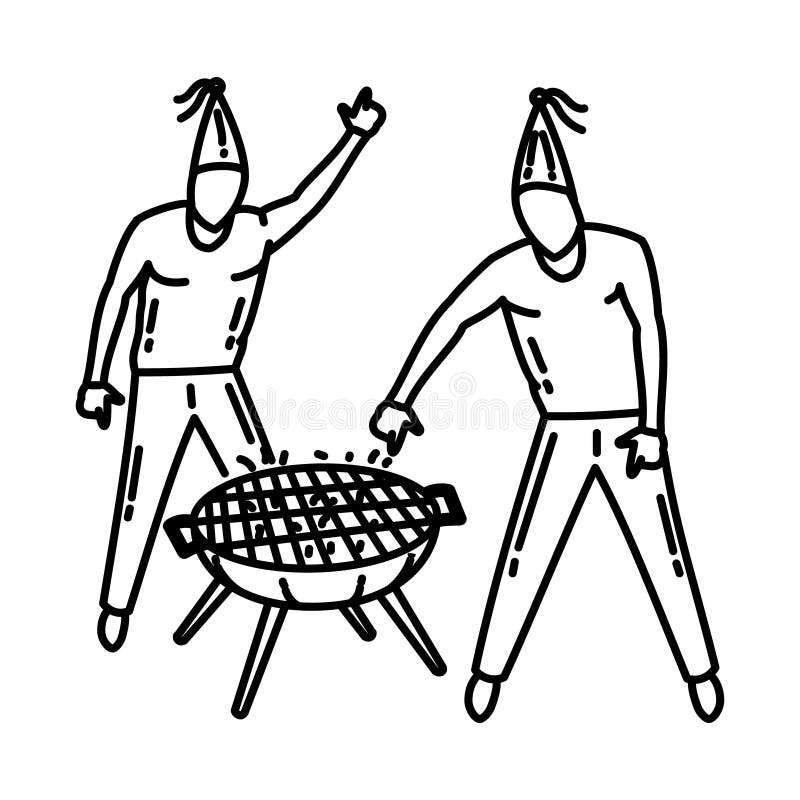 Outdoor Party Icon. Doodle Hand Drawn or Outline Icon Style Stock ...
