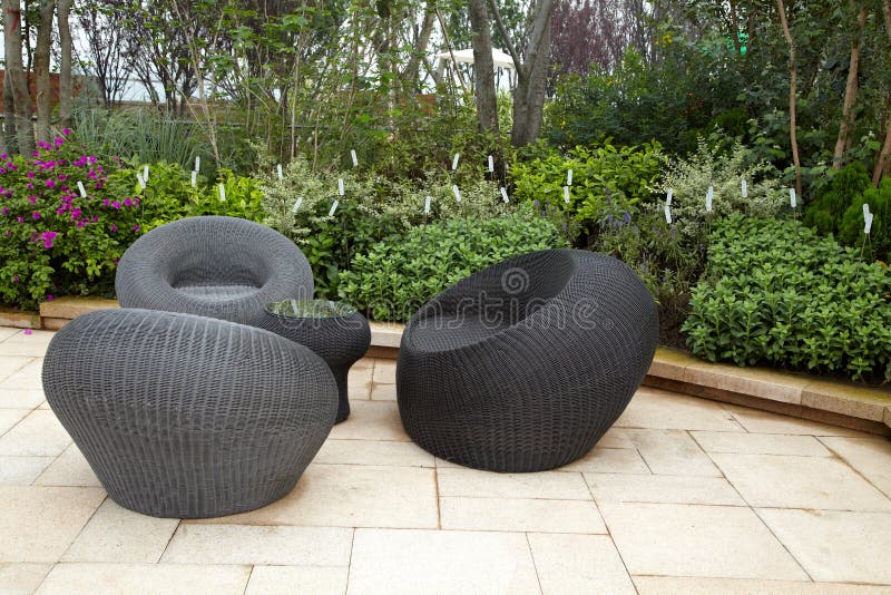 Luxury backyard stock image. Image of living, evening - 5479239