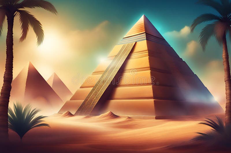 Outdoor Photo of Egyptian Pyramid Under Construction Stock Illustration ...