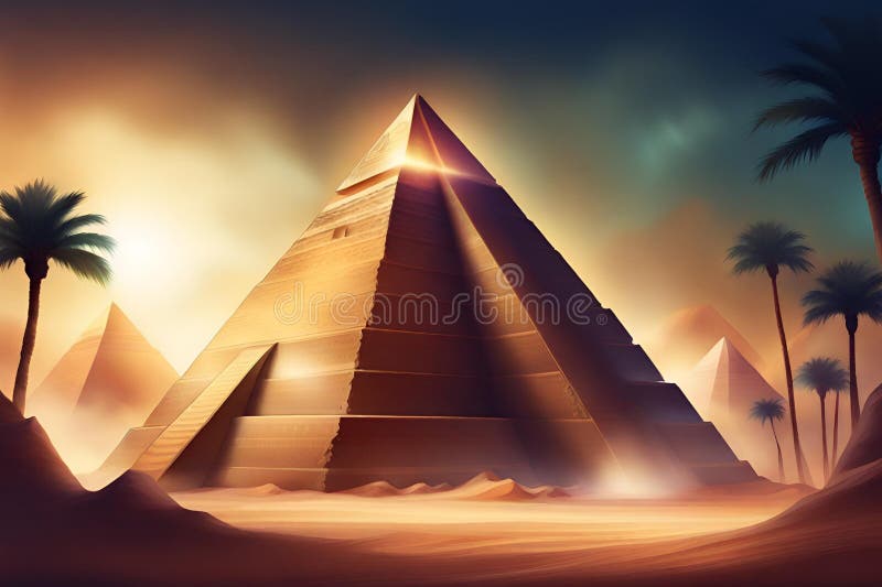 Outdoor Photo of Egyptian Pyramid Under Construction Stock Illustration ...