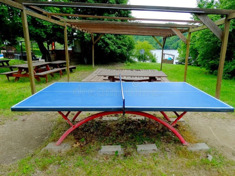 Outdoor Ping Pong Table in the Park Stock Image - Image of closeup ...