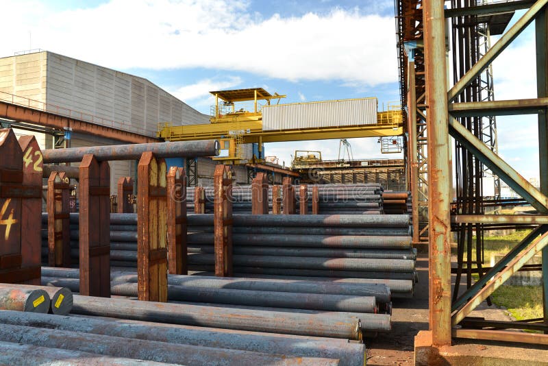 Outdoor Place for Storage in a Steel and Rolling Mill Stock Image ...