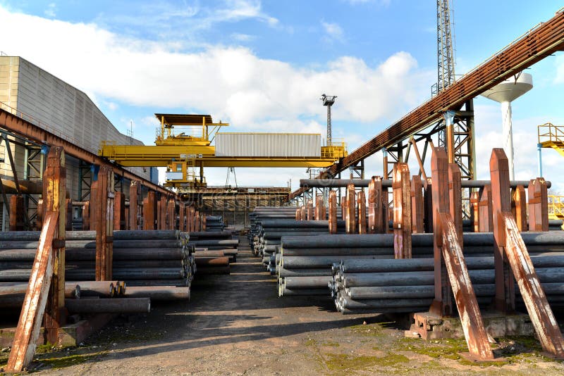 Outdoor Place for Storage in a Steel and Rolling Mill Stock Image ...