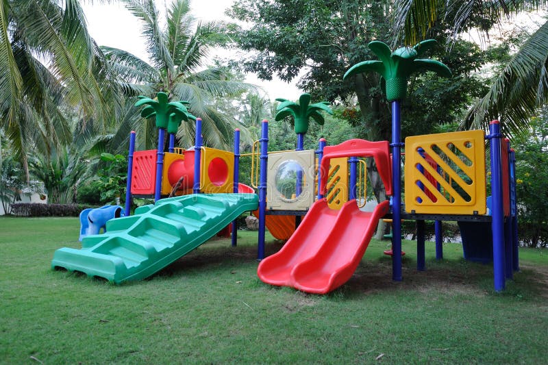 Outdoor Playground stock photo. Image of grassland, green - 26575360
