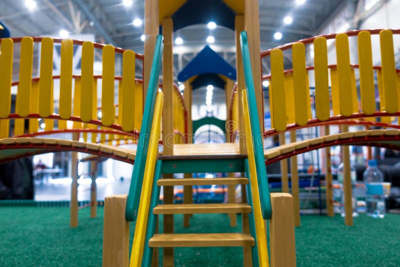 Outdoor Playground for Games with a Slide Stock Photo - Image of ...