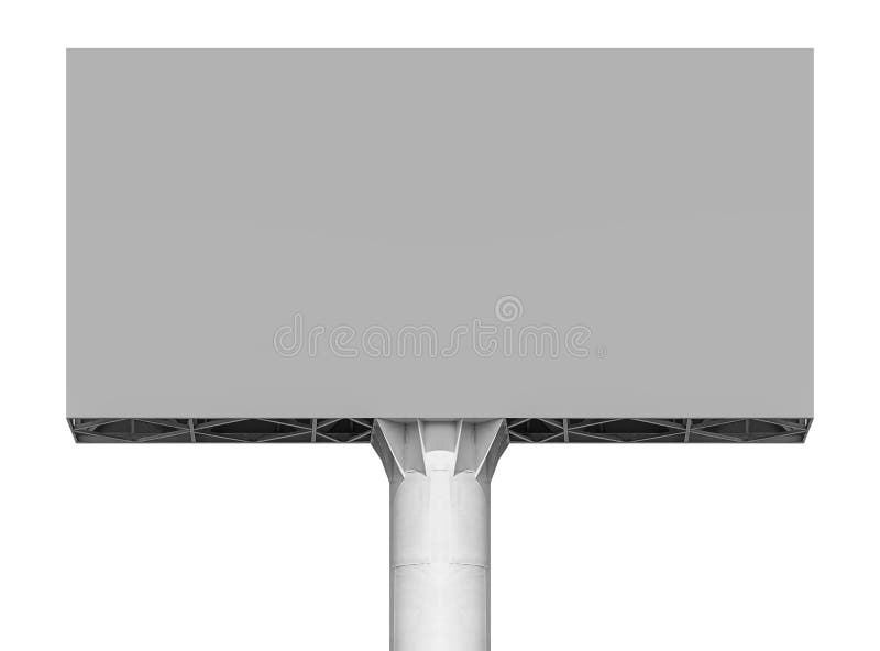 Outdoor Pole Billboard Isolated on White Background with Clipping Path ...