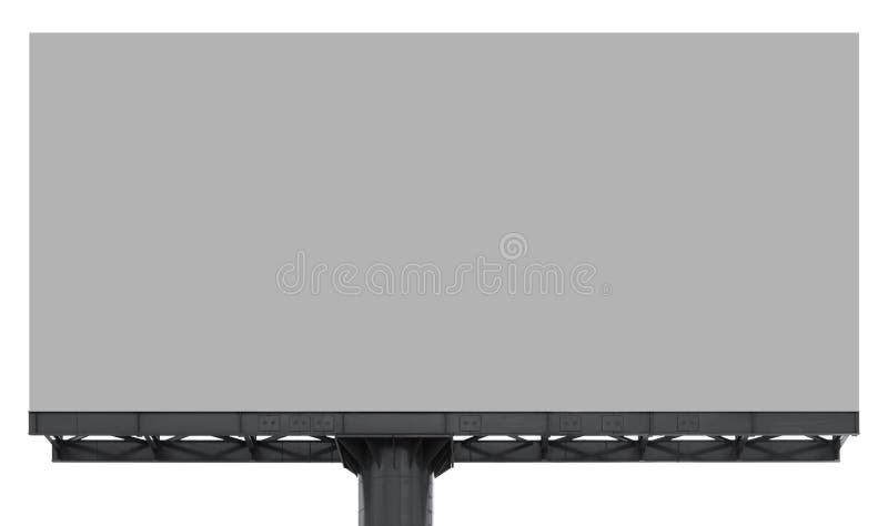Outdoor Pole Billboard Isolated on White Background with Clipping Path ...