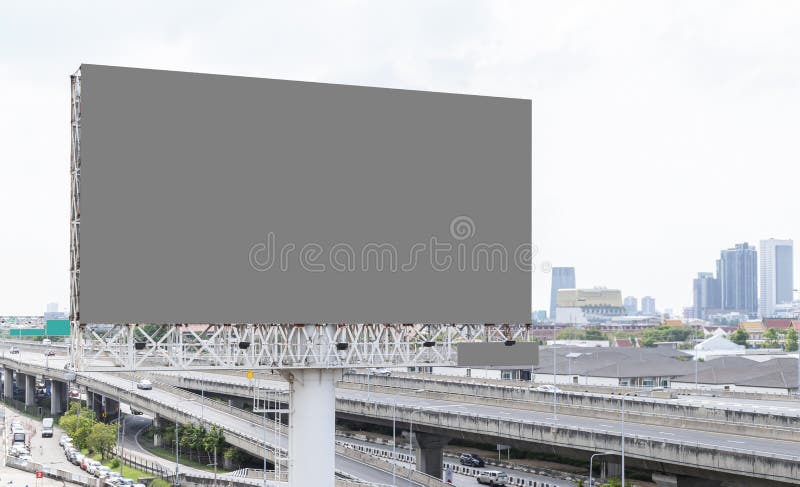 Outdoor Pole LED Curve Display Billboard with Mock Up White Screen and ...