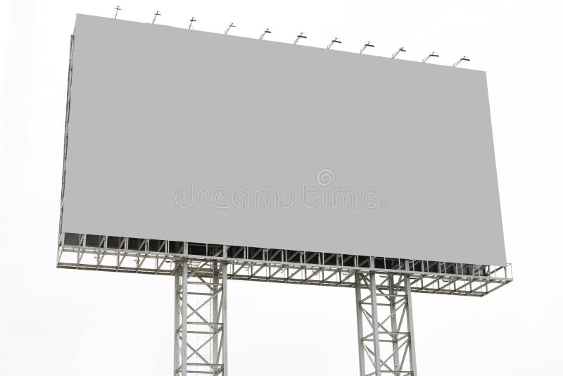 Outdoor Pole Billboard with Mock Up White Screen on Footpath and ...