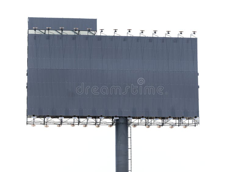 Outdoor Pole Empty Billboard on White Background Stock Image - Image of ...
