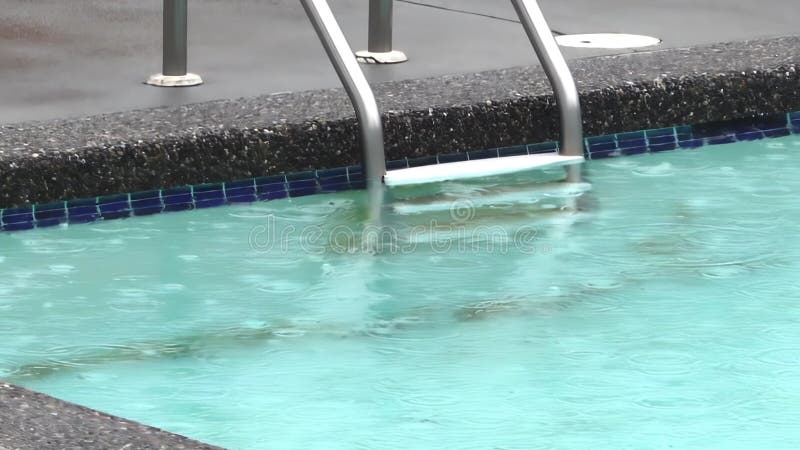 An Outdoor Pool during a Rainy Day. Stock Footage - Video of aquatic ...