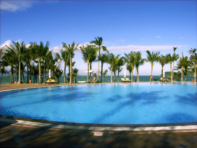 Outdoor pool at resort stock image. Image of poolside - 2289433