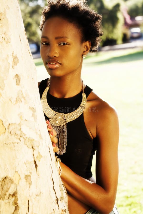 Outdoor Profile Portrait Attractive African American Teen Girl Stock ... Outdoor Profile Portrait Attractive African American Teen Girl Stock ...