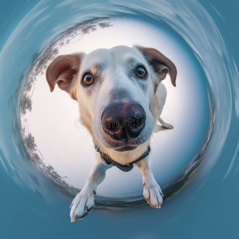 Outdoor Portrait of Dog Looking at the Camera, 360 Degrees Panorama, AI ...