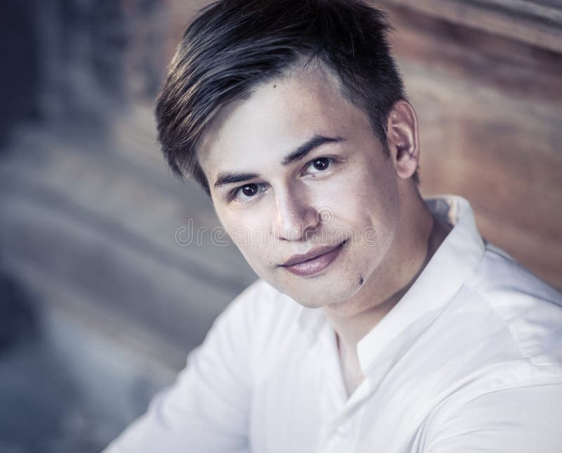 Outdoor portrait of a man stock image. Image of casual - 156982709