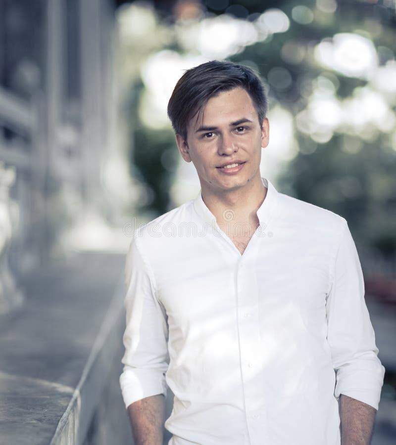 Outdoor portrait of a man stock photo. Image of cool - 158856094