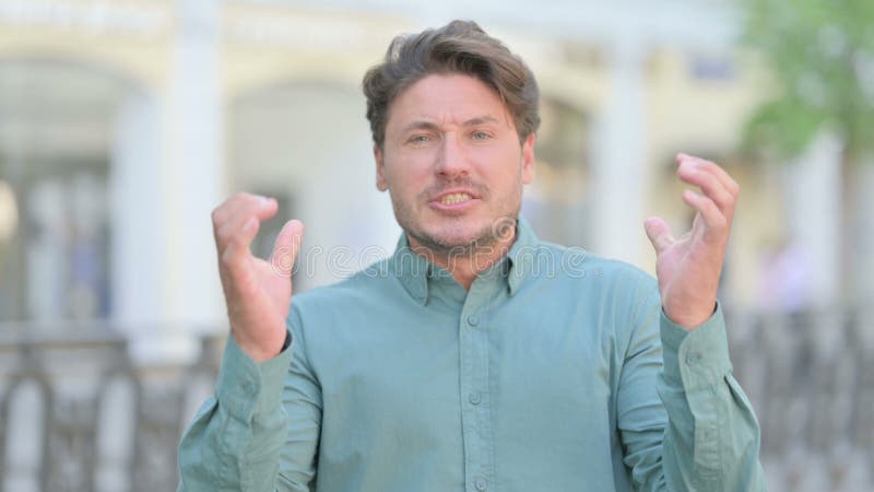 Outdoor Middle Aged Man Screaming, Shouting Stock Video - Video of ...