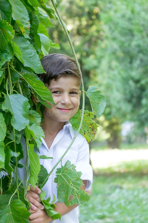 Outdoor Portrait of Young Boy Stock Image - Image of vertical, child ...