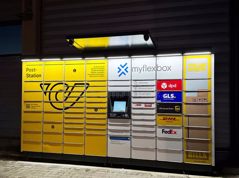 Outdoor Postal Locker System with Various Parcel Service Options at ...