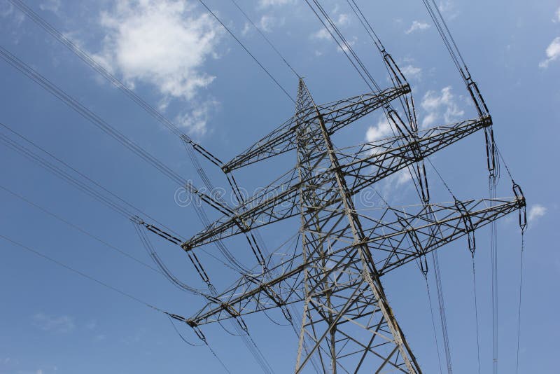 Outdoor power lines stock photo. Image of danger, voltage - 101090008