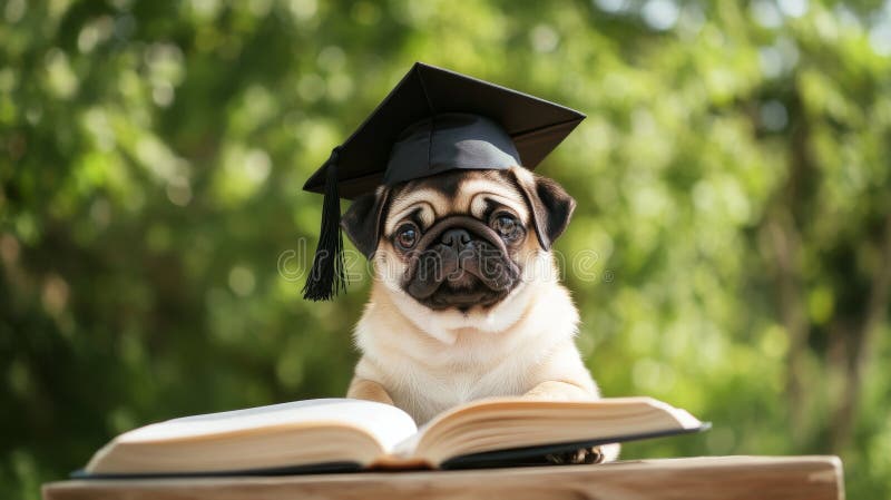Cute Pug Wearing Graduation Cap Stock Photos - Free & Royalty-Free ...