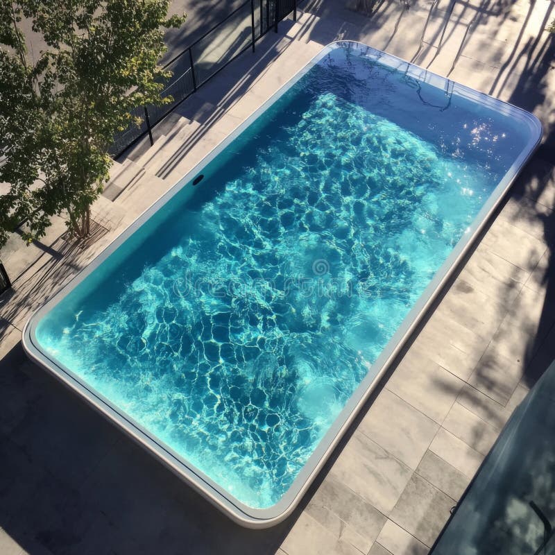 Modern Outdoor Pool with Waterfall Feature and Fire Pit Surrounded by ...