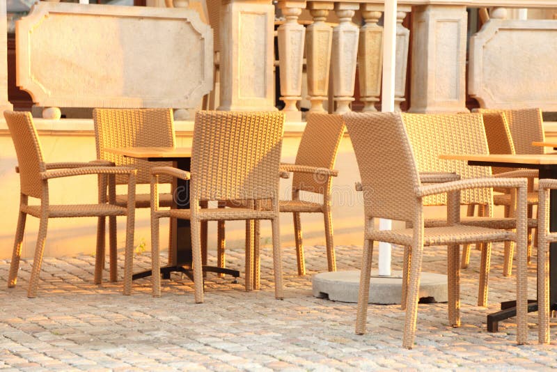 Outdoor restaurant chair stock photo. Image of exterior - 16489222