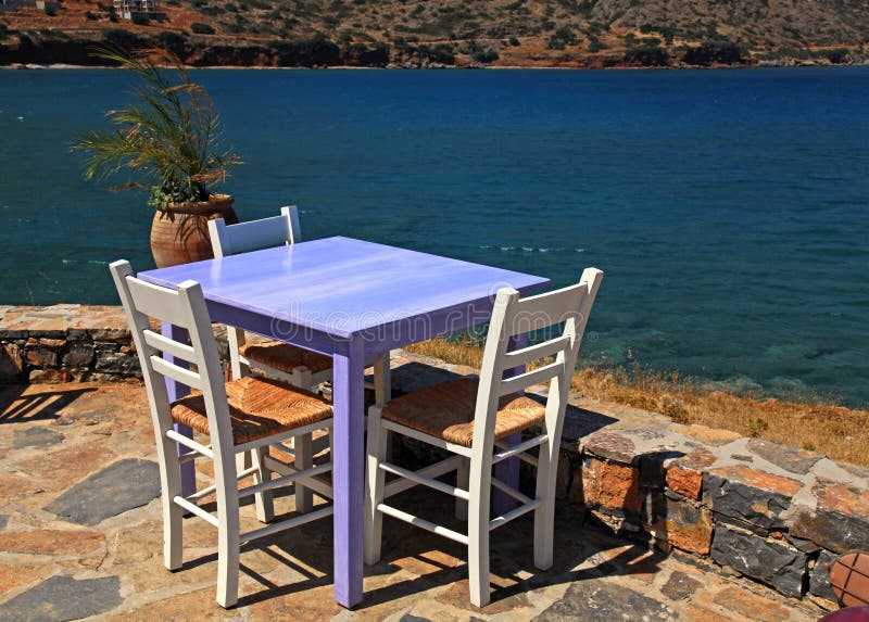 Outdoor Restaurant in Greece Stock Image - Image of greek, lilac: 25840107