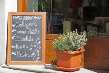 Outdoor Restaurant Menu Board Stock Image - Image of sign, sidewalk ...