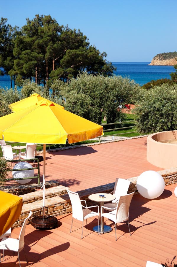 Outdoor Restaurant at the Modern Luxury Hotel Stock Image - Image of ...