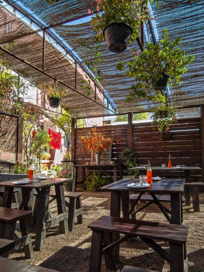 Outdoor restaurant seating stock photo. Image of dinner - 78427808