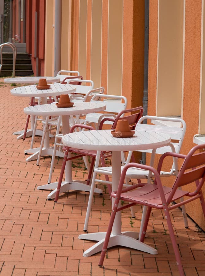 Outdoor restaurant seating stock image. Image of exterior - 43576023