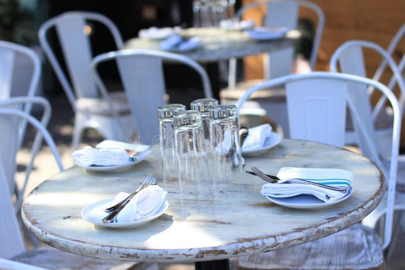 Outdoor restaurant setting stock image. Image of hour - 88308801