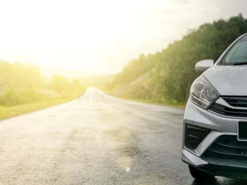 Outdoor Scenery during Day Time at the Highway with a Compact Car ...