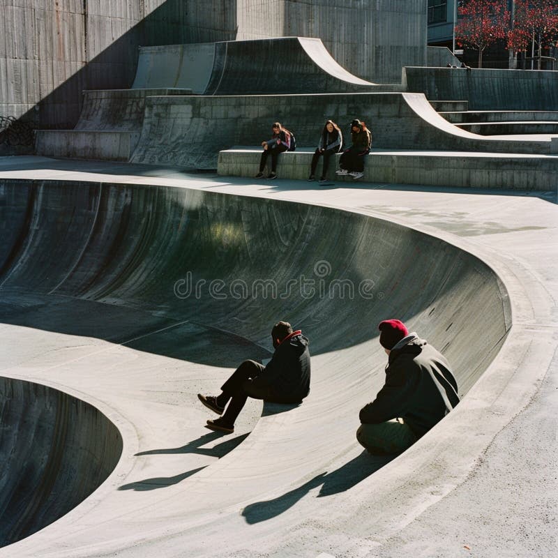 Outdoor Seating on a Cement Ramp, Perfect for Relaxation and ...