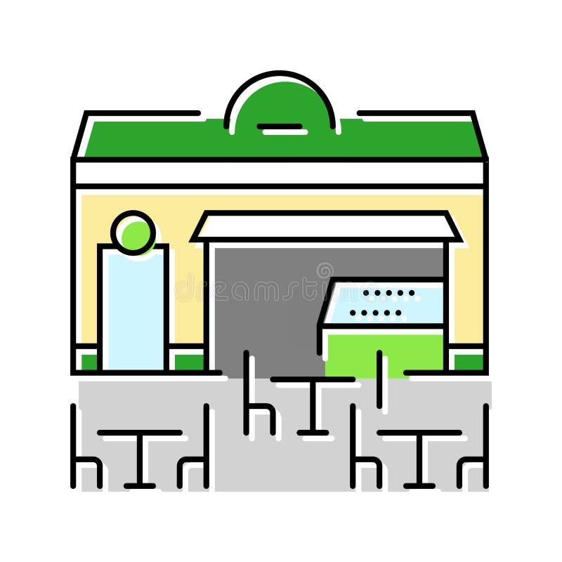 Outdoor Seating Street Food Cafe Color Icon Vector Illustration Stock ... Outdoor Seating Street Food Cafe Color Icon Vector Illustration Stock ...